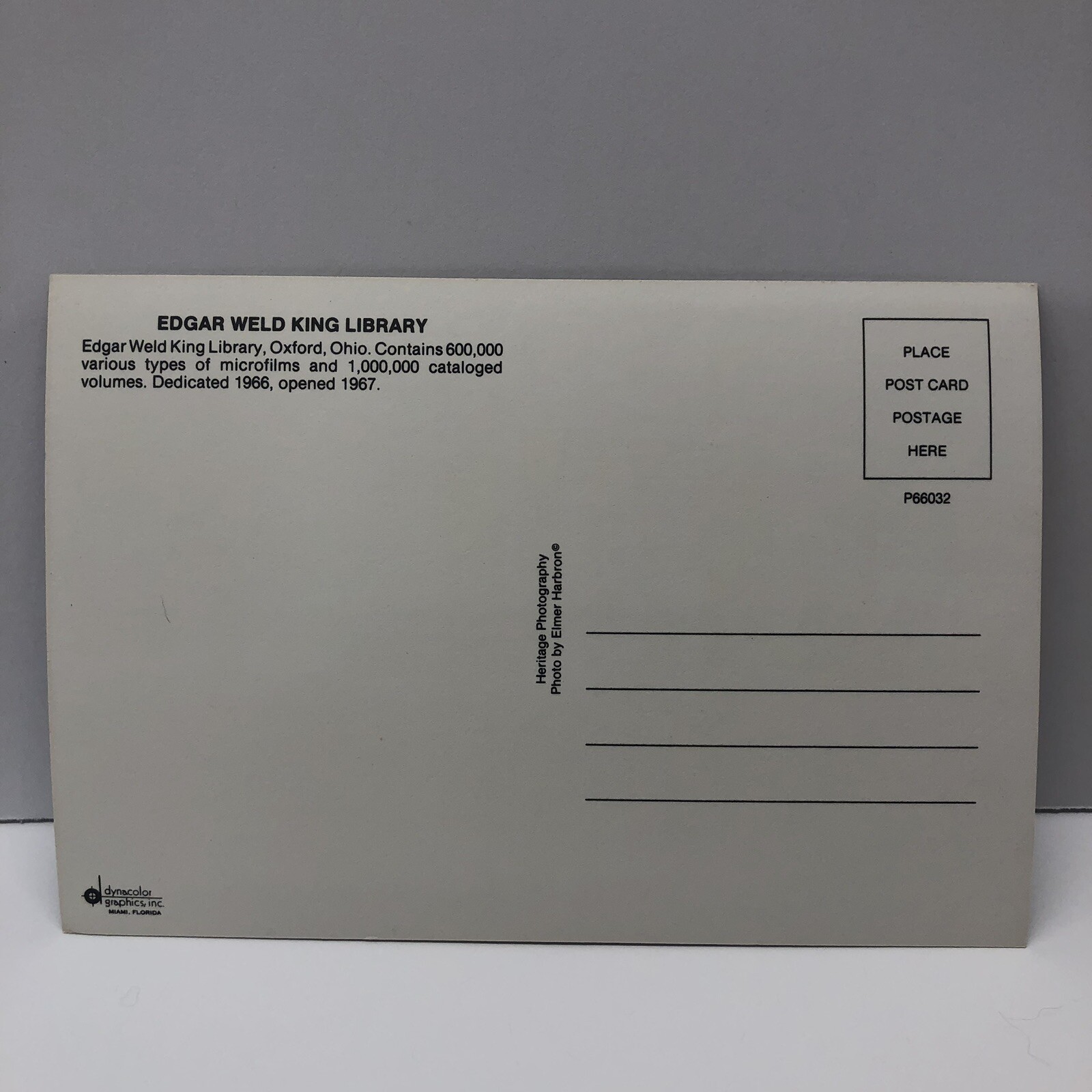 Postcard - King Library, Miami University, Oxford, Ohio | eBay