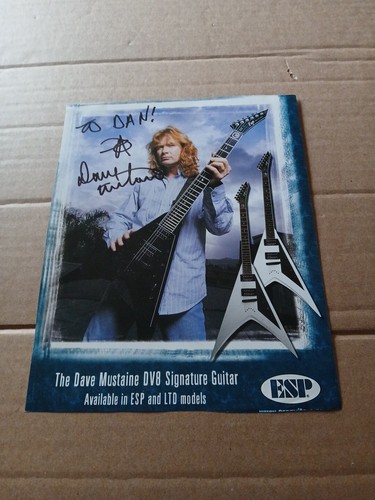 Dave Mustaine Megadeth Autographed 8x10 Signed ESP GUITAR FLYER AD | eBay