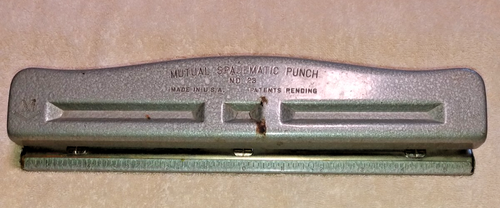 Vintage Mutual Spacematic no.23 Adjustable Paper Hole Punch Industrial ...