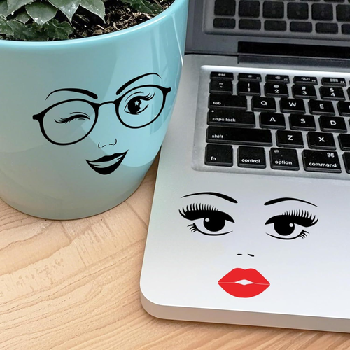Face Stickers for Crafts Lips Mouth Eyes Eyebrows Nose Decals Make ...