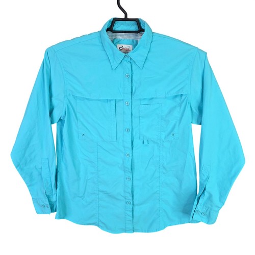 Mens World Wide Sportsman Turquoise Button Up Fishing Shirt Long Sleeve ...