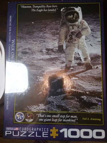 "Walk On The Moon" Puzzle 1000 pcs 19x27 Armstrong Eurographics Apollo ...