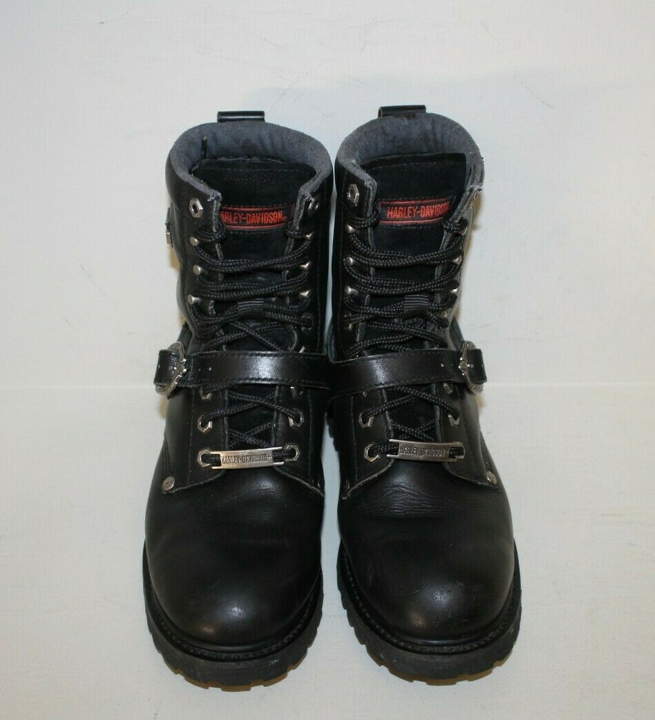 Harley Davidson Mens Boots Sz 8.5 Black Leather Faded… - Gem