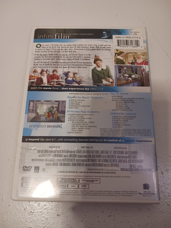 Elf DVD Will Ferrell Disc One Only MISSING DISC TWO 794043716829| eBay