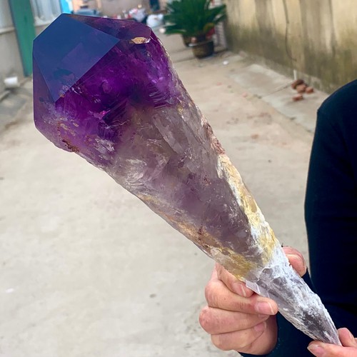 1.95LB Natural Amethyst Quartz Crystal Single-End Terminated Wand Point ...