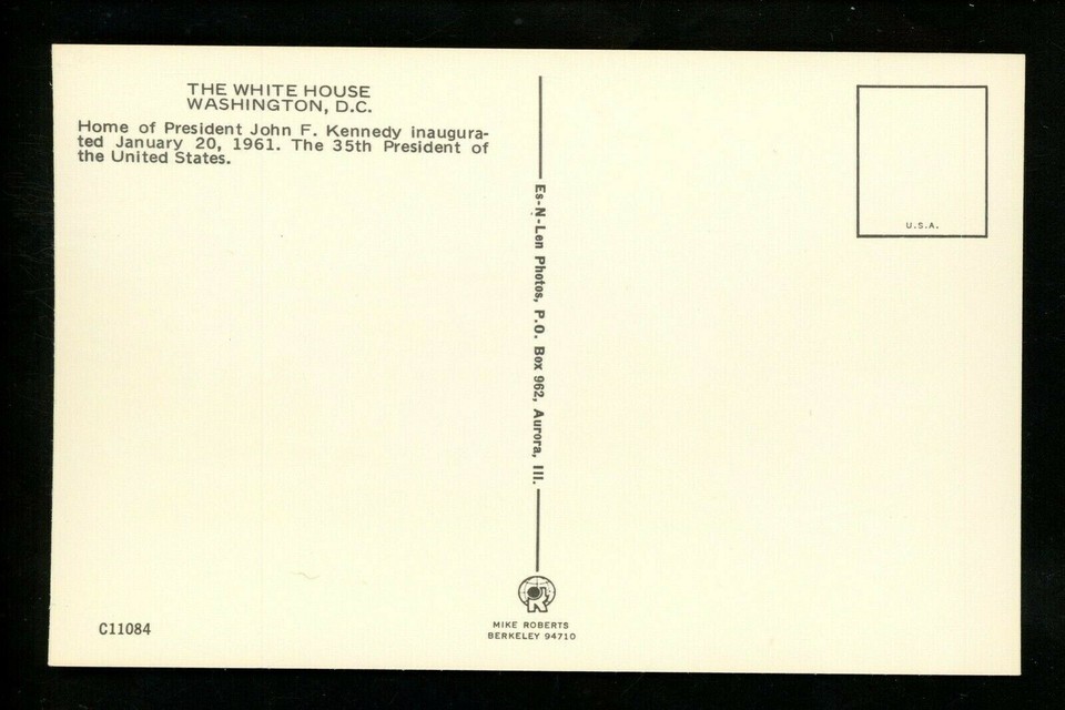 Political President postcard JFK John F Kennedy White House Washington ...