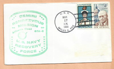 GEMINI 8 RECOVERY MAR 17,1966 USS MYLES C. FOX SPACE COVER | eBay