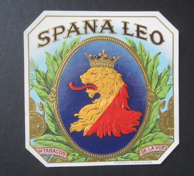 Old Vintage - SPANA LEO - CIGAR Box LABEL - Outer - LION - Calvert ...