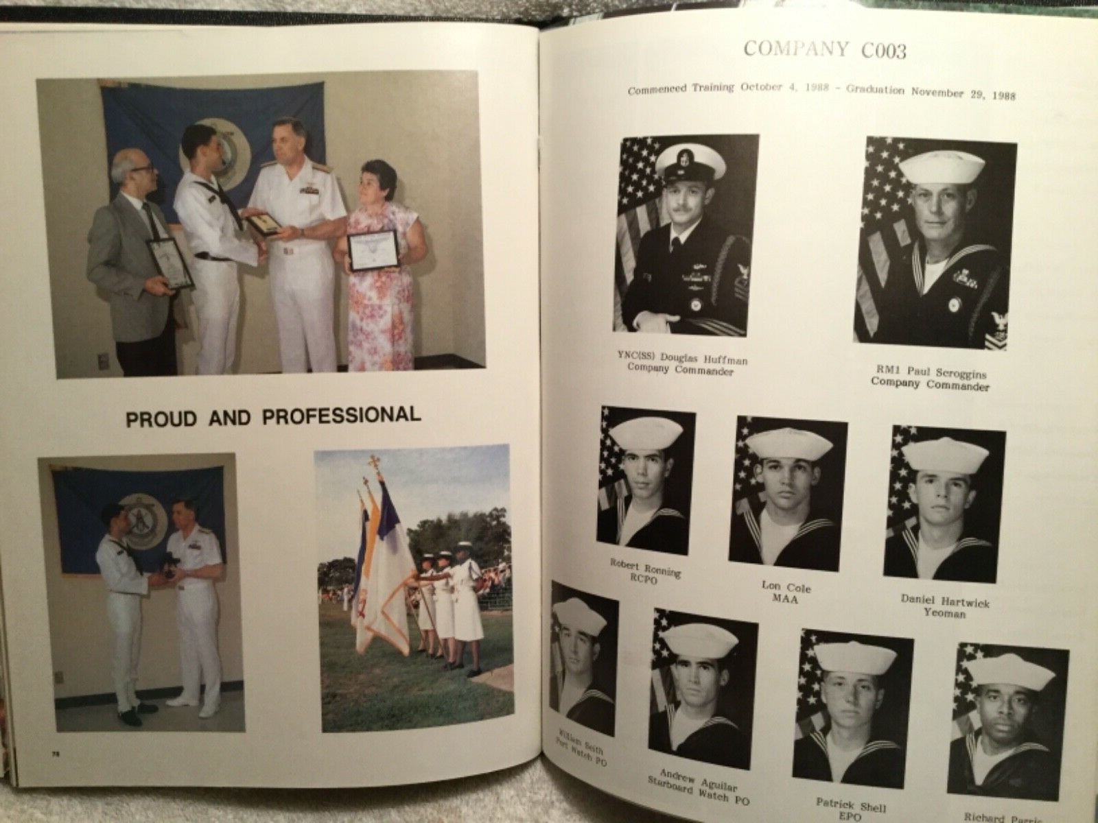 1988 Yearbook US Naval Recruit Training Command Orlando FL Company C003 ...