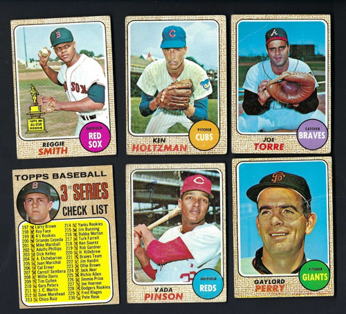 1968 TOPPS BASEBALL STAR CARD LOT X 11 YAZ CLIST, G PERRY, MARICHAL, F ...
