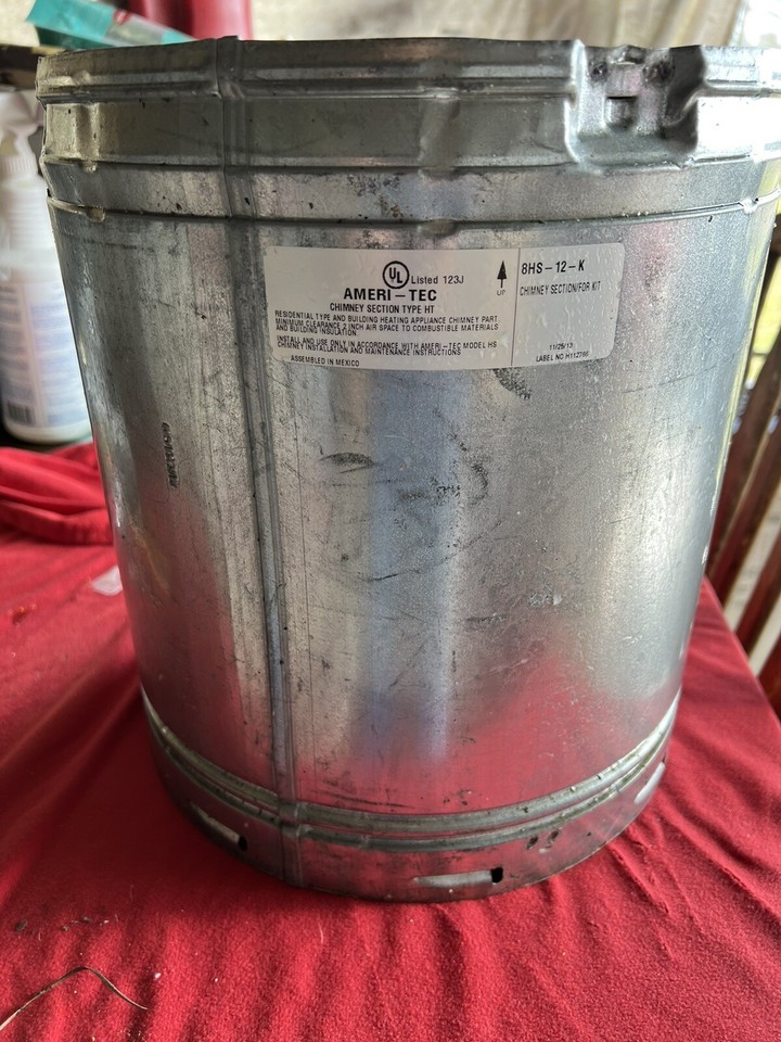 Ameri-tec 8hs-12-k Pipe Stainless Chimney Section 12” | eBay