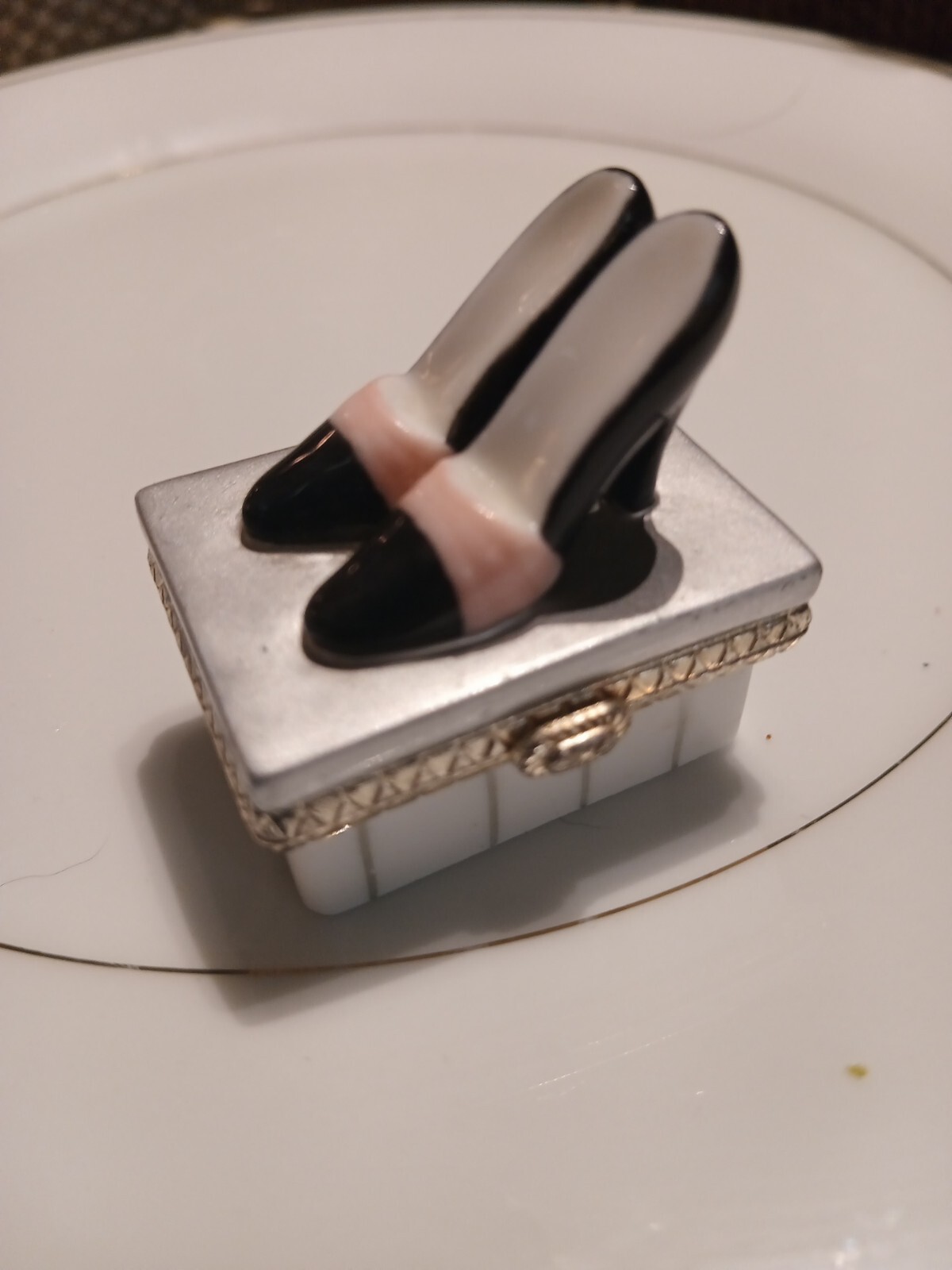 PHB Midwest of Cannon Falls Heels with Nylon Stockings Hinged Trinket ...