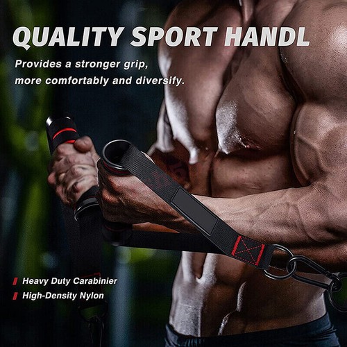 New 2pcs Heavy Duty Cable Machine Attachment Exercise Handles for Gym ...