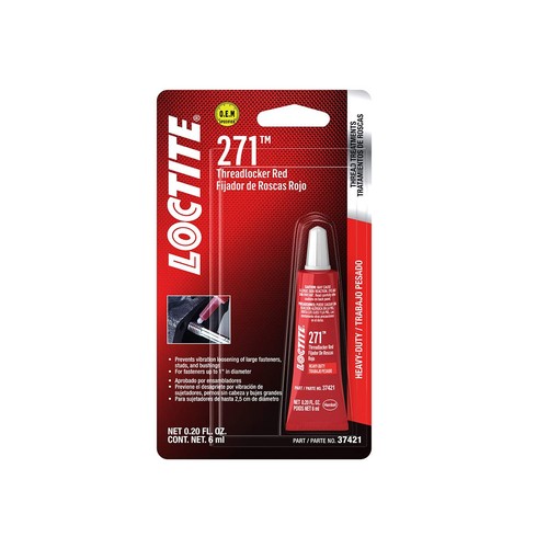 LOCTITE 271 Red Threadlocker High Strength Adhesive 0.2 Oz for Metals ...