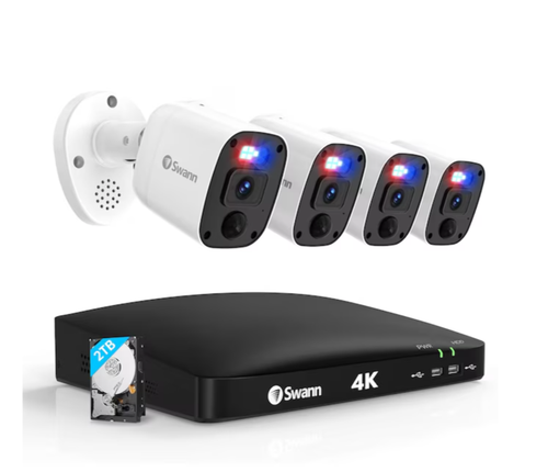 Swann Enforcer Indoor/Outdoor 4-Camera Hardwired Bullet2Tb Hard Drive ...