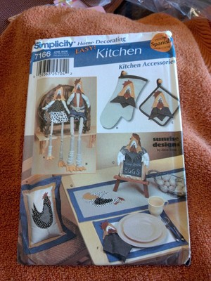 Simplicity Sewing Pattern 7166 UnCut Kitchen Accessories Oven Mitt Pot ...