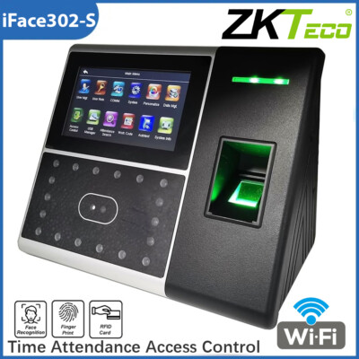 ZKTeco iFace302-S WiFi Face Fingerprint Time Attendance Machine Access ...