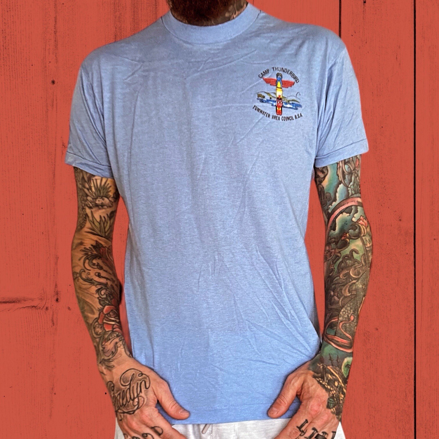 Vintage Baby Blue Screen Stars Single Stich Native Ca… - Gem