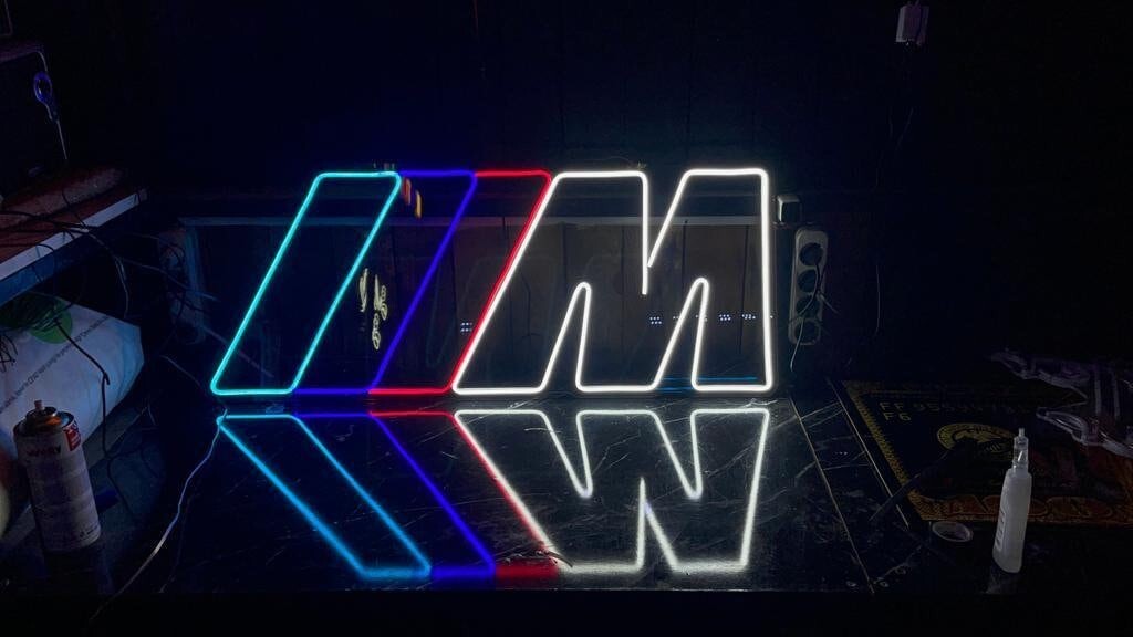 BMW M Neon Sign, M Logo Car Neon Sign Bedroom, Bmw M Logo Led Neon ...