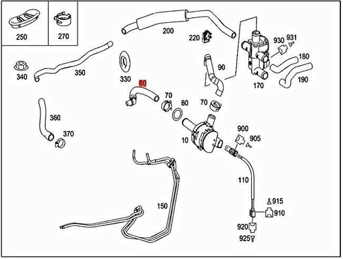 Genuine MERCEDES C216 W221 S-CLASS W221 Coupe C216 Hose line 2218304996 ...
