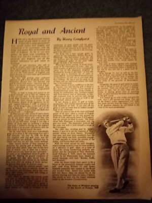 Di23 Ephemera 1953 article golf royal and ancient Henry Longhurst | eBay