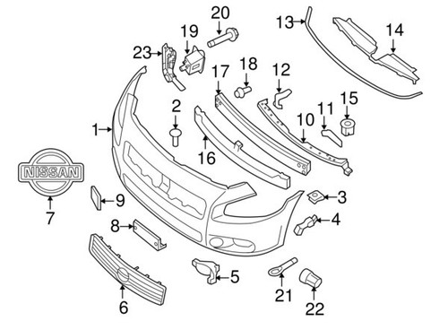 62059-9N00A Nissan Stiffener-front bumper side, lh 620599N00A, New ...