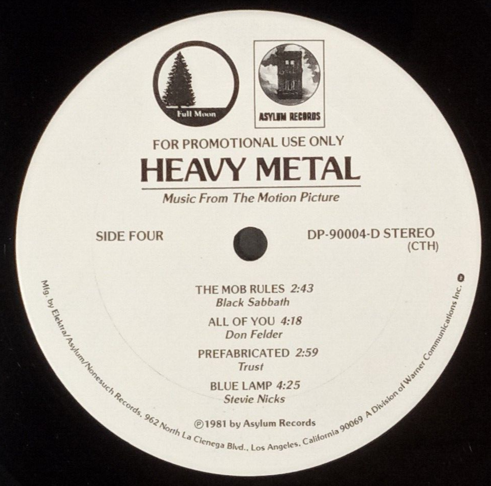 Heavy Metal Soundtrack Lp WHITE LABEL PROMO W/ORIGINAL INNER SLEEVES ...