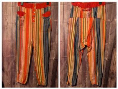 Free People Movement MD Side step bright striped harem Jogger pants | eBay