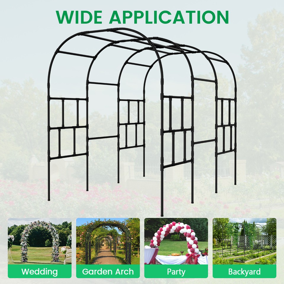 SLSY Garden Arch Trellis, 87" Hx118" Lx79" W Garden Arch Arbor Trellis ...