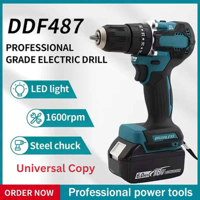Makita Original DDF487 Cordless Driver Drill Brushless Electric Impact ...