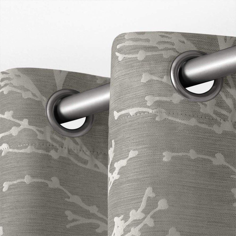 Kilberry Woven Room Darkening Blackout Grommet Top Curtain Panel Pair ...