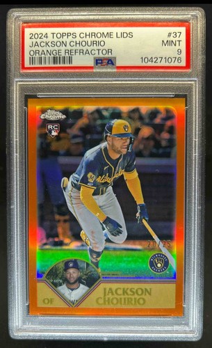 2024 Topps Chrome Lids x Mitchell & Ness Jackson Chourio Orange RC #20/ ...