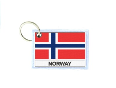 Keychain keyring patch print double sided flag country N norway | eBay