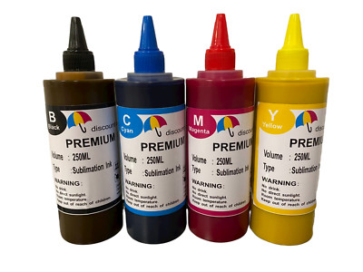 4x250ML Sublimation Ink for Epson 502 522 T502 T5024 ET2750 2760 3760 ...
