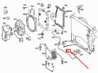 NEW MERCEDES-BENZ S W220 RADIATOR BOTTOM COOLANT PIPE A2205010024 OEM ...