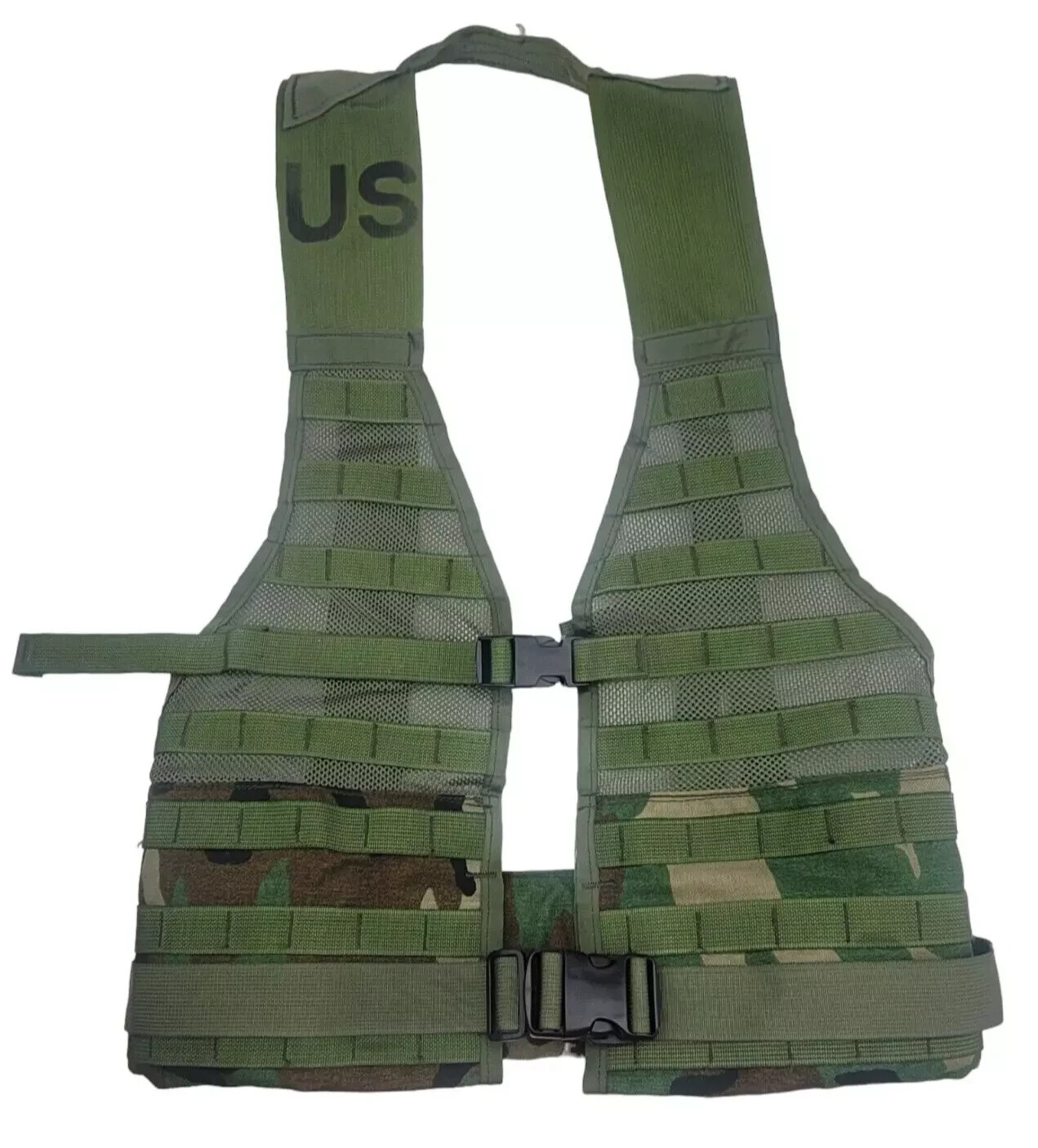 NEW USGI MOLLE WOODLAND FLC FIGHTING LOAD CARRIER VEST & MOLLE UTILITY ...