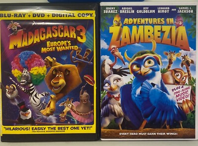 2 DVD lot: Madagascar 3: Europes Most Wanted (blu-ray) / Adventures in Zambezia 97361476643| eBay