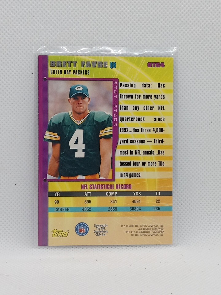 2000 Topps Own The Game Stat Stars Brett Favre #OTG4 Green Bay Packers ...