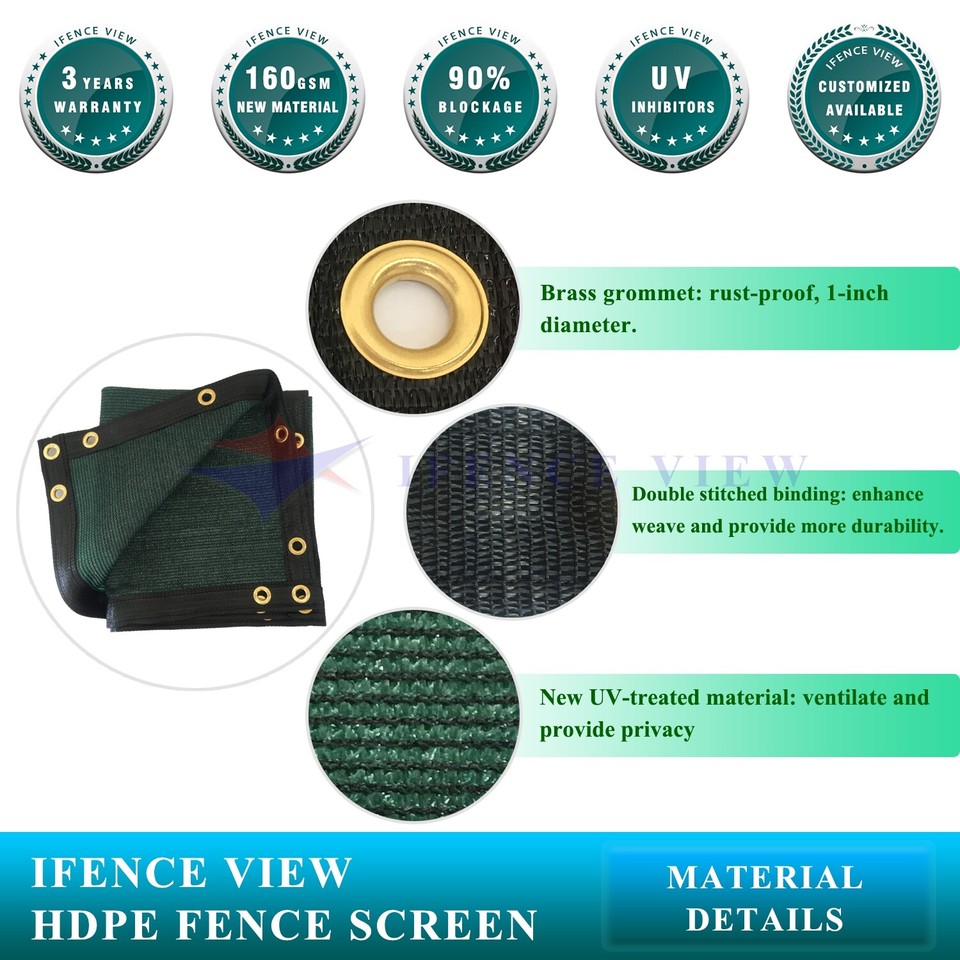 Ifenceview 3' 4' 5' 6 ' Fence Privacy Screen Shade Cloth Balcony ...