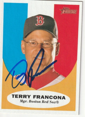 TERRY FRANCONA BOSTON RED SOX SIGNED 2010 TOPPS HERITAGE CARD #221 | eBay