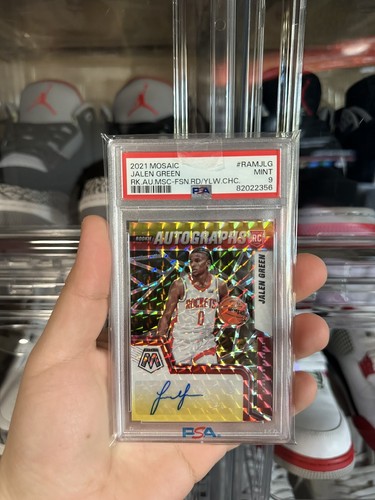 2021 Panini Nba Mosaic Prizm YellowJalen Green Rookie Auto Signature ...