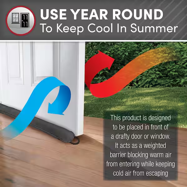 NEW Zippered Draft Stopper for Doors Blocks Cold Air, Dust, Noise ...