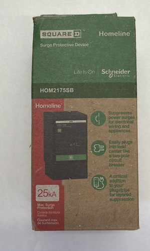 Square D HOM2175SB Homeline Surgebreaker 2-Pole 120/240 V 25kA Surge ...