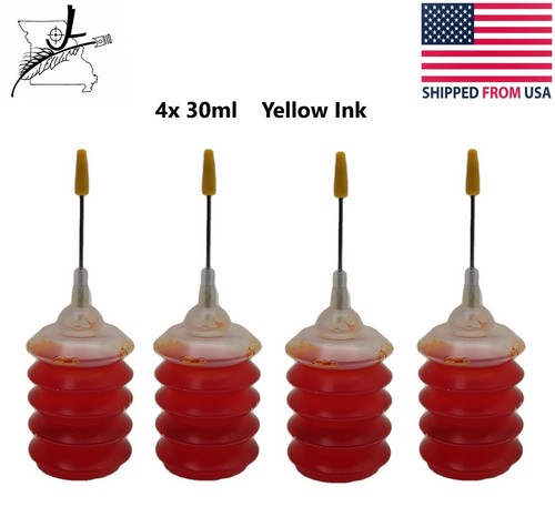 4x 30ml Ink Jet Yellow Ink Easy Refill Squeeze Bottle Non Toxic ...
