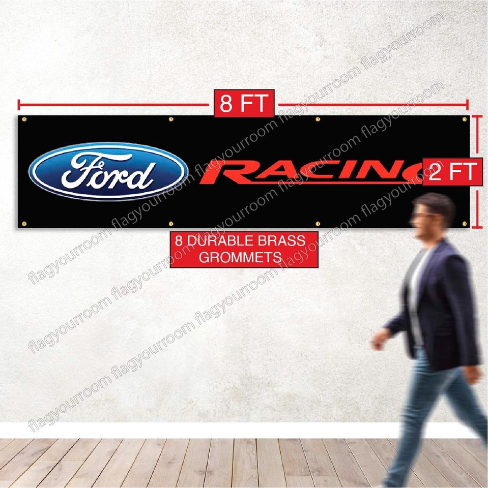 Ford Racing 2x8 ft Banner Premium Flag Shelby Cobra SVT Car Truck ...
