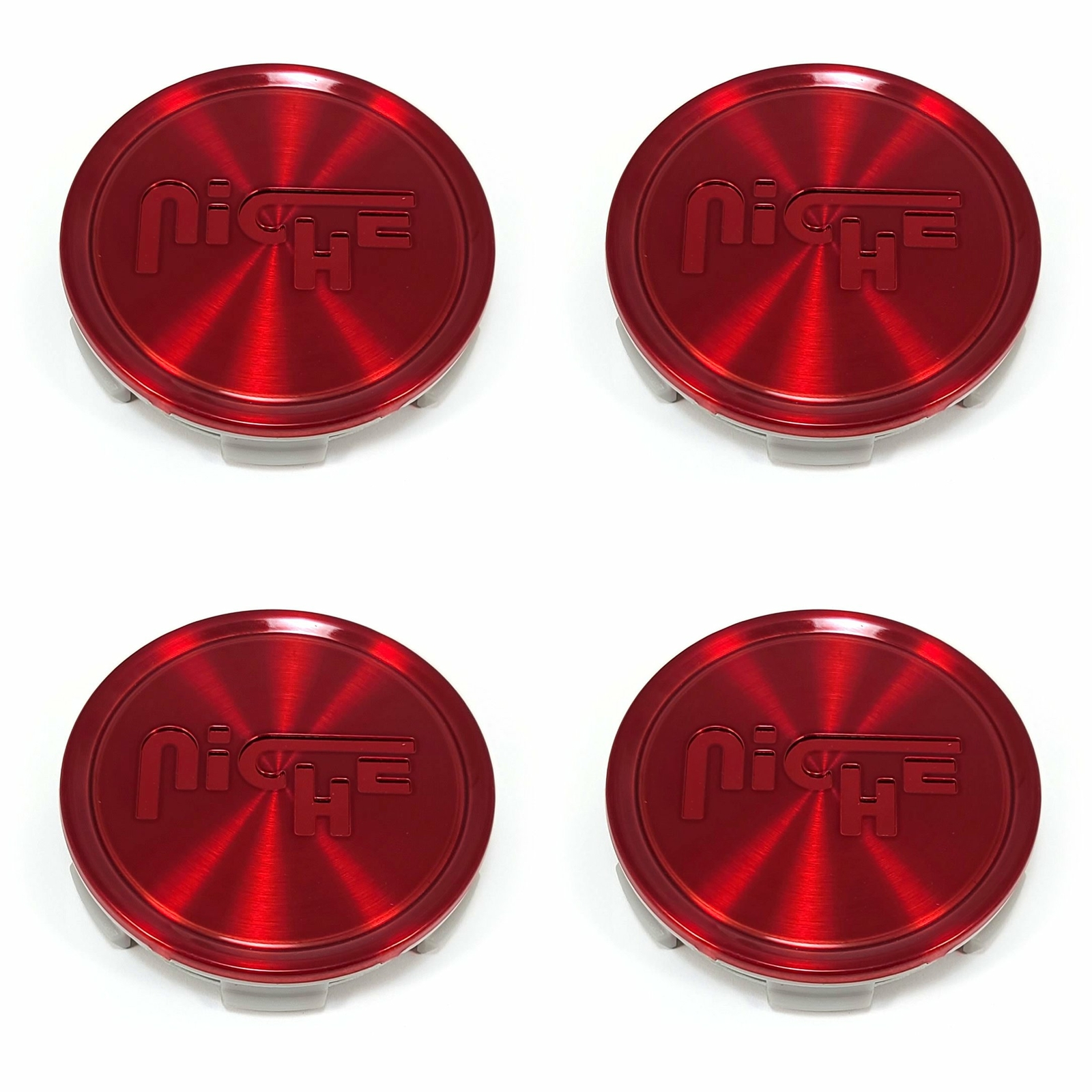 4 Niche Red Center Caps for 5L Milan M134 Targa M130 Invert M163 Verona ...