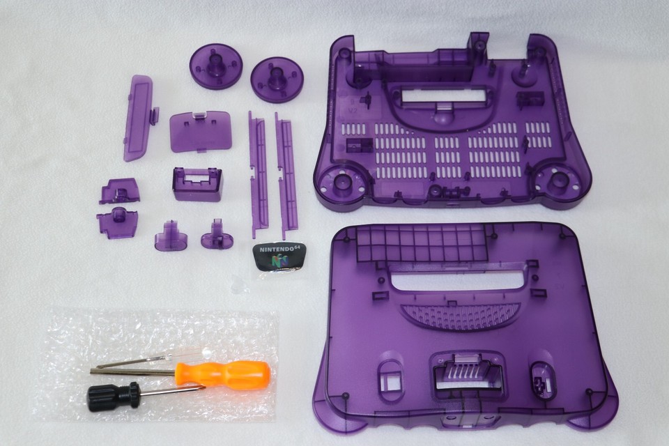 N64 REPLACEMENT TRANSLUCENT SHELL CASE HOUSING Nintendo 64 + TOOLS US ...