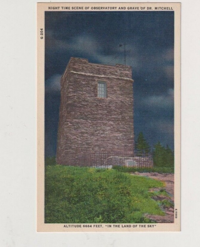 Vintage Postcard Night Time Scene Of Observatory & Grave Of Dr. Elisha ...