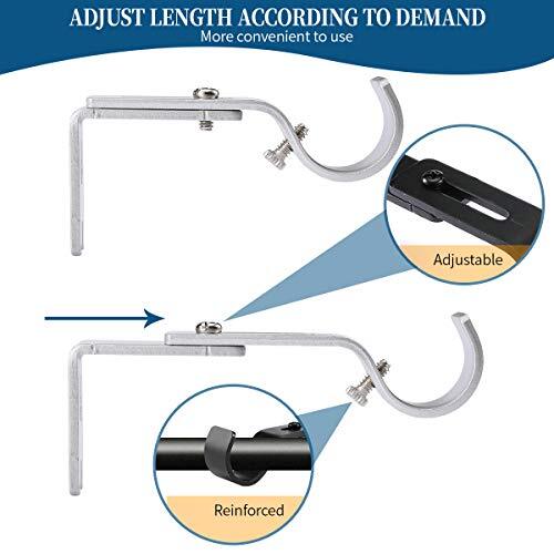 Anndason Heavy Duty Adjustable Curtain Rod Brackets Rod Holders 2 ...