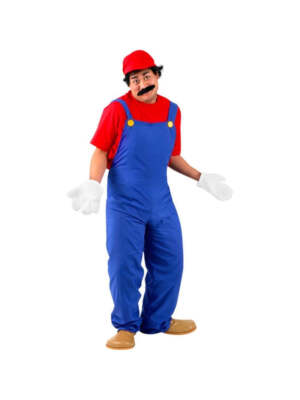 Funny, Super Plumber Retro-Inspired Adult Costume, Halloween | eBay